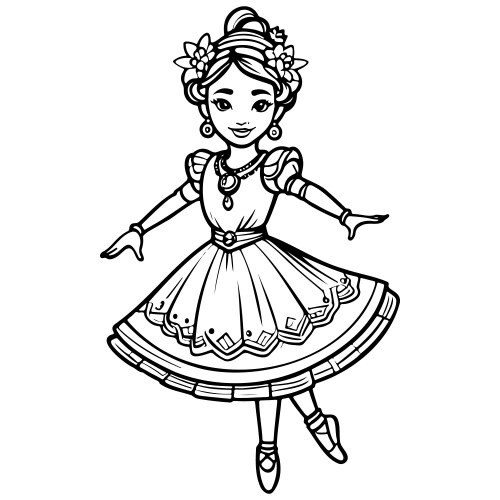 Dancer black hand drawn line transparent Vector Image