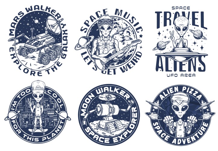 Vintage space astronautics shuttle flight Vector Image