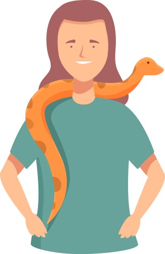 Woman with green snake on shoulders Royalty Free Vector