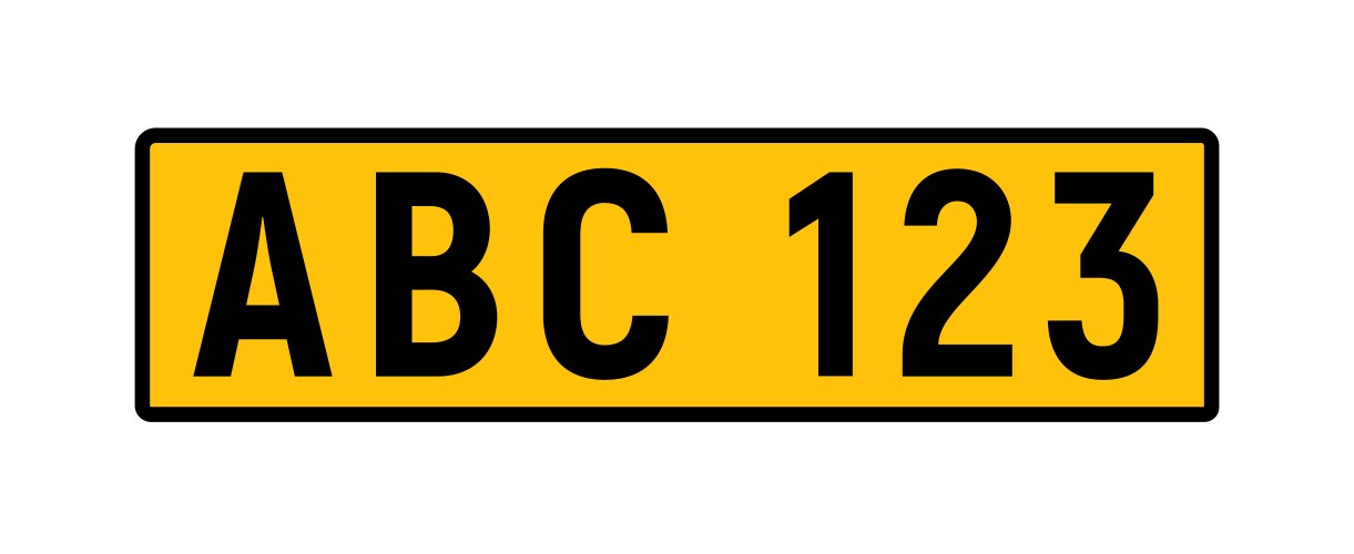 Car Number Plate Template Vector Images (over 180)
