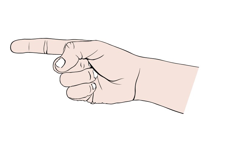 Human hand with pointing finger Royalty Free Vector Image