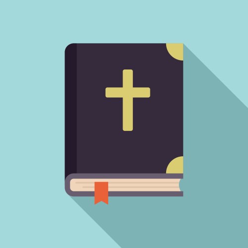 Open bible with bookmark showing two crosses Vector Image
