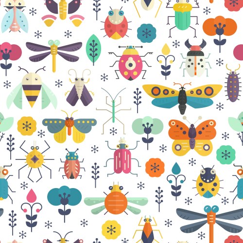 Seamless pattern with insect Royalty Free Vector Image