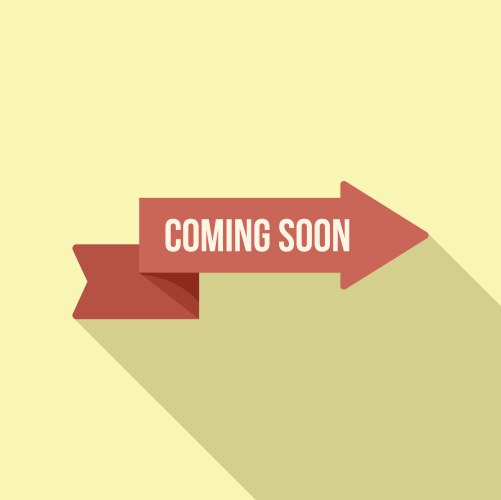 Coming soon tag icon flat advert brand Royalty Free Vector