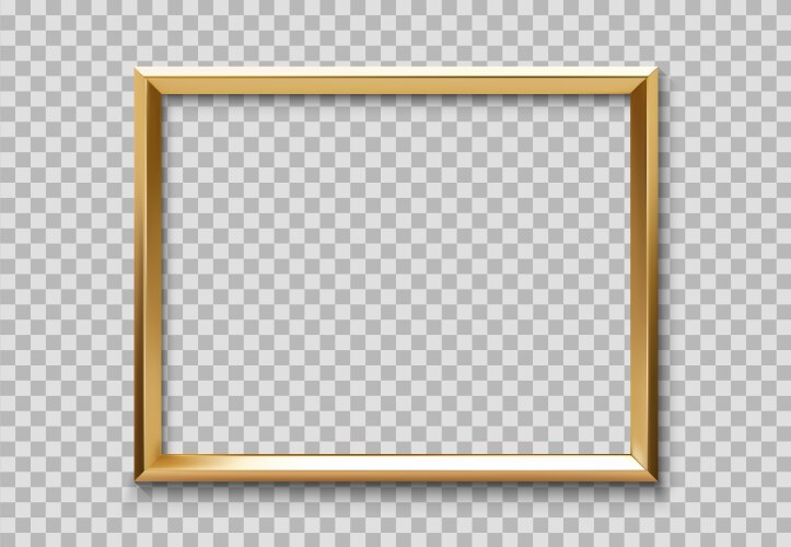 Golden frame in rectangle shape with light effect Vector Image