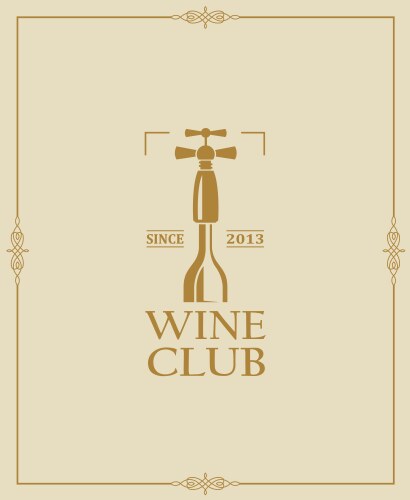 Wine club label Royalty Free Vector Image - VectorStock