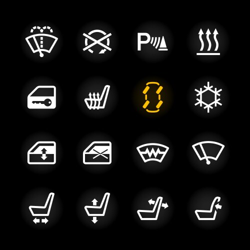 Air conditioner buttons set car dashboard black Vector Image