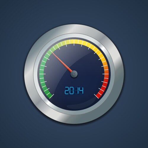 Car speedometer dial speed gauge interface Vector Image