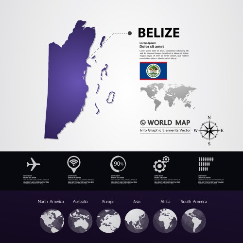 Belize map Royalty Free Vector Image - VectorStock