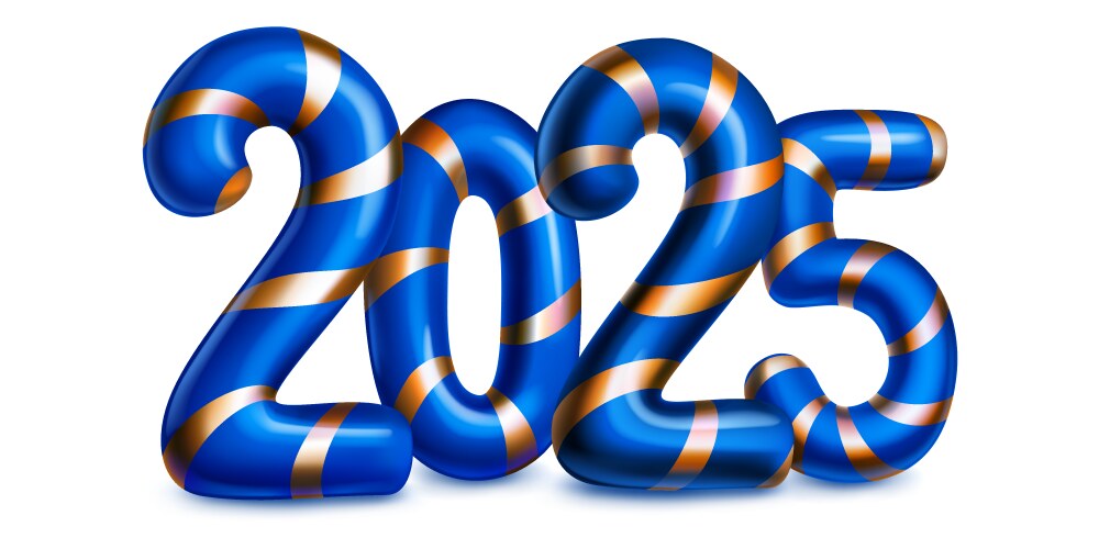 Colorful number 2025 on a white background Vector Image