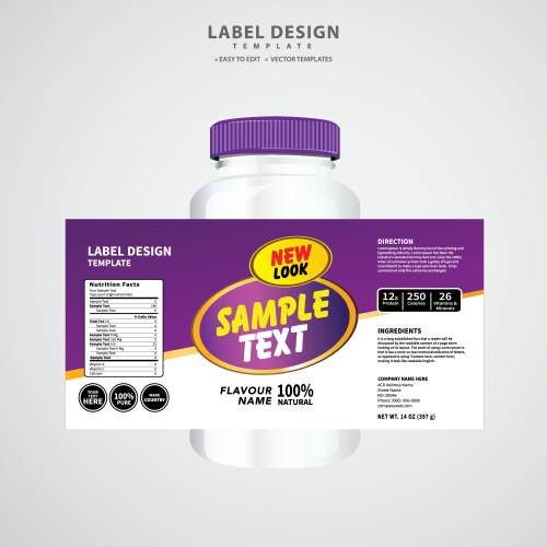 Label and packaging template design Royalty Free Vector