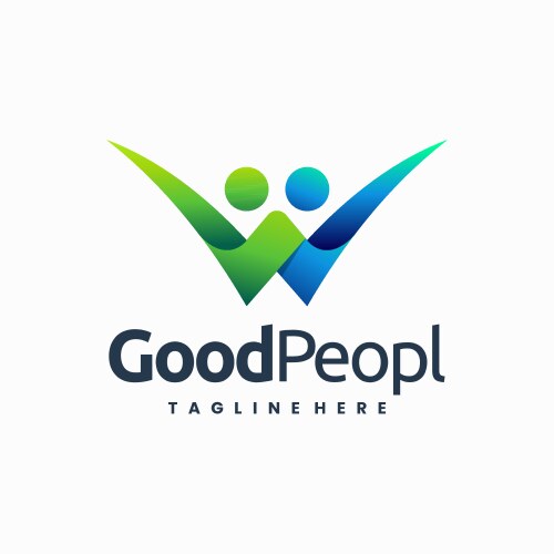 Good people logo good person logo Royalty Free Vector Image