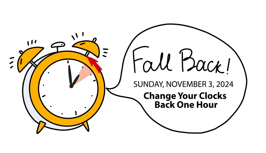 Fall back or daylight saving time ends poster Vector Image