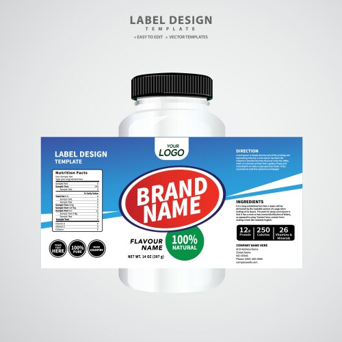 Label and packaging template design Royalty Free Vector