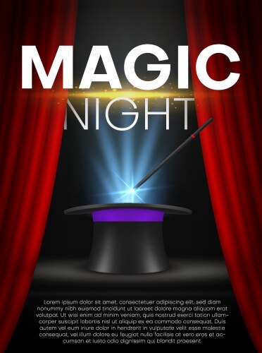 Magic show poster design template Royalty Free Vector Image