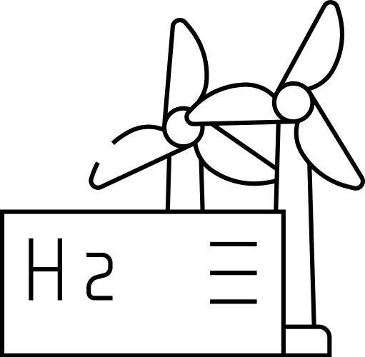 Hydrogen production process line icon Royalty Free Vector
