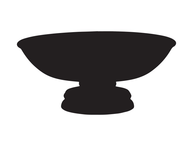 Bowl shape silhouette art Royalty Free Vector Image
