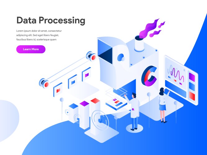 Data analysis bundle of isometric elements Vector Image