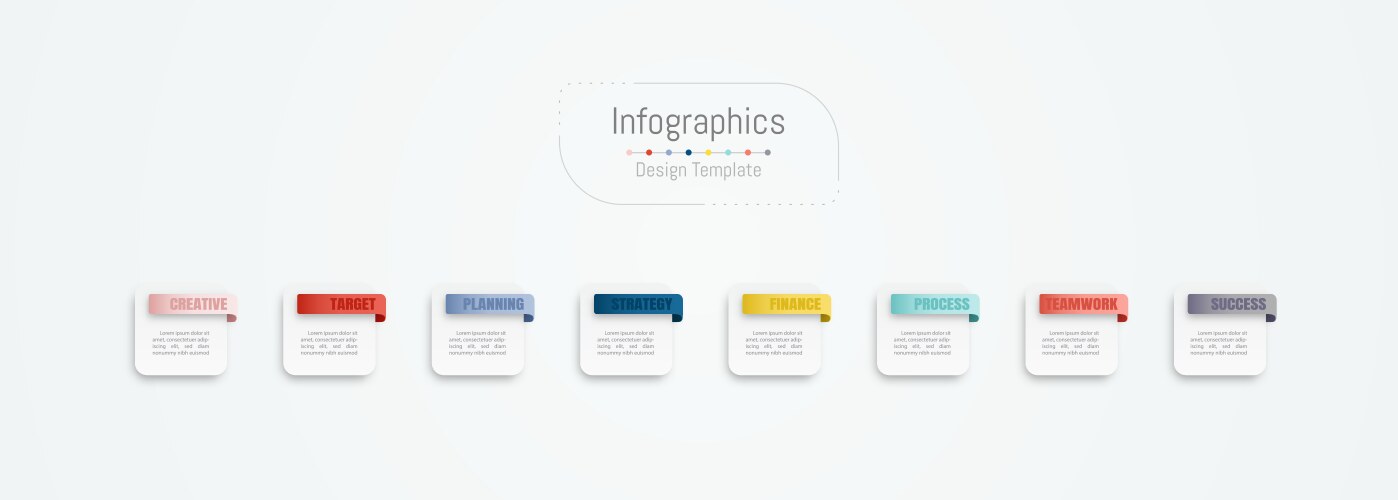 Infographic 8 options design elements Royalty Free Vector