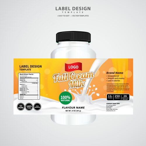 Label and packaging template design Royalty Free Vector