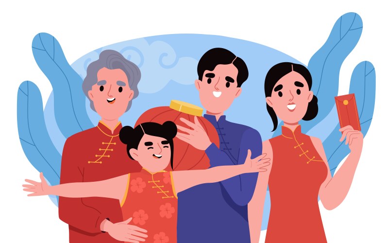 Chinese Family Cartoon Vector Images (over 2,200)