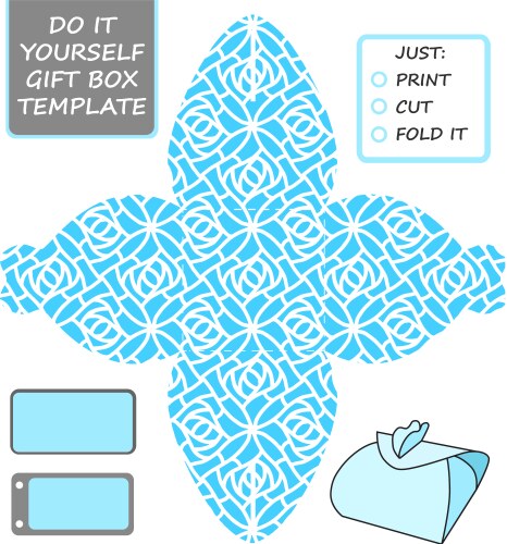 Cut out box template for birthday gift Royalty Free Vector