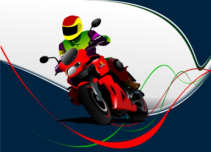 Duck riding motorcycle in cartoon style Royalty Free Vector