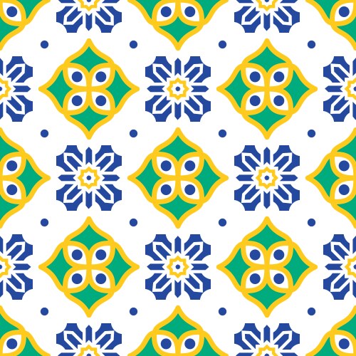 Italian ceramic tile pattern ethnic folk ornament Vector Image