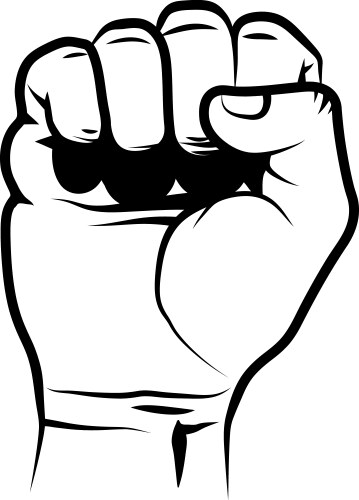 Hand shows the fist as a symbol of power Vector Image