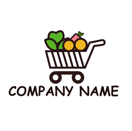 Grocery shop logo design Royalty Free Vector Image