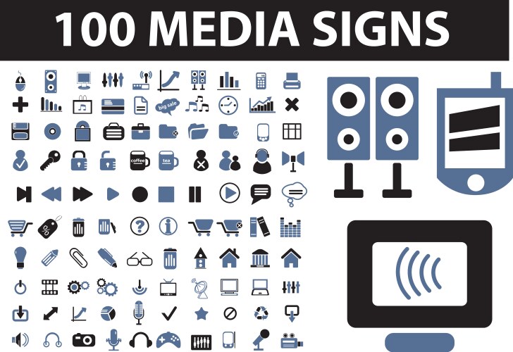 Set of popular social media and mobile apps icons Vector Image