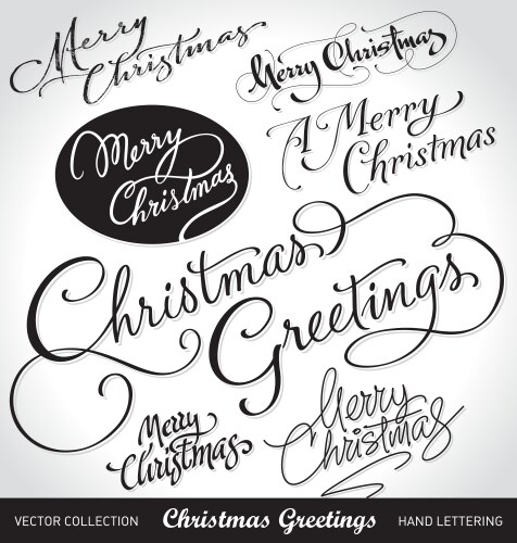 Merry christmas hand lettering Royalty Free Vector Image