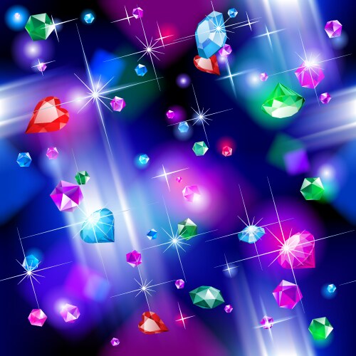 Falling down gems shiny diamonds expensive Vector Image