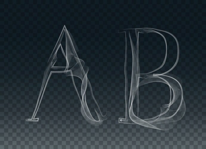 Smoke font letter Royalty Free Vector Image - VectorStock