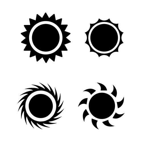 Sun icon for graphic design projects summer sun Vector Image
