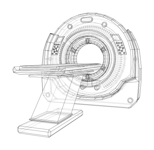 3D MRI Scanner Wireframe Royalty Free Vector Image