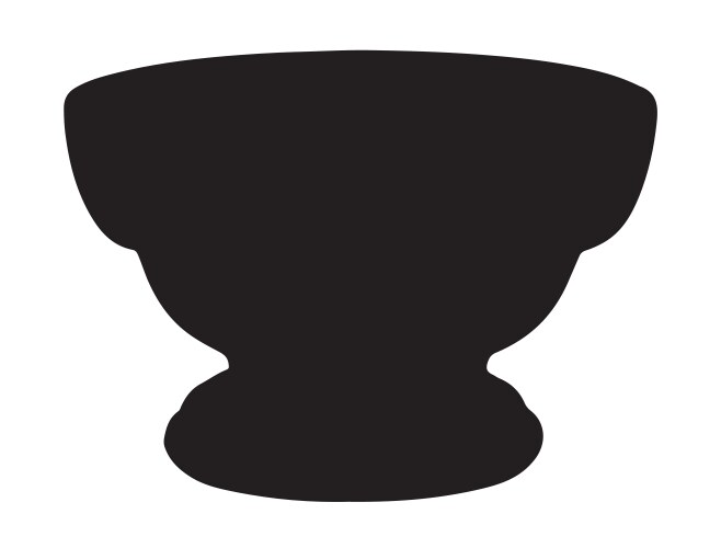 Bowl shape silhouette art Royalty Free Vector Image