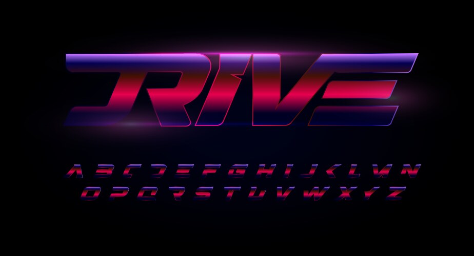 Turbo dynamic alphabet heavy and action font Vector Image