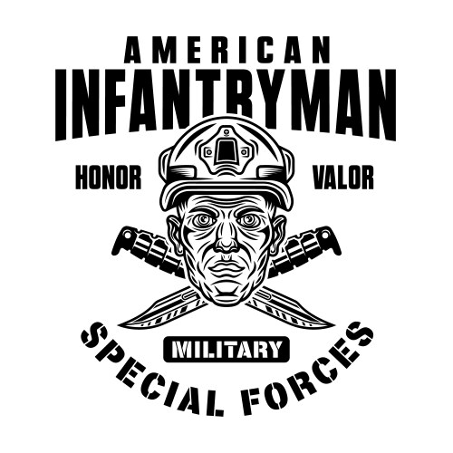 American infantryman set of vintage Royalty Free Vector