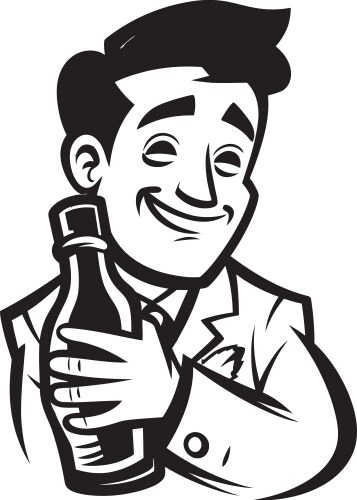 Alcohol affection graphics depicting a drunken Vector Image