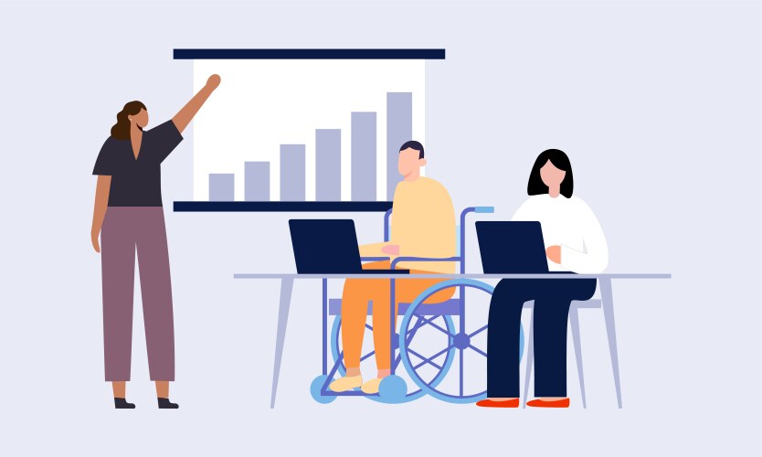 Business inclusive meeting with diversity concept Vector Image