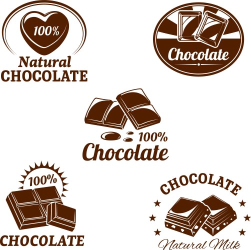Chocolate badges logo design for sweets cacao Vector Image