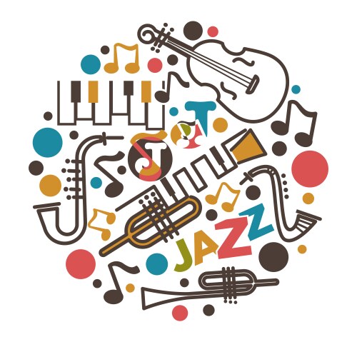 Border template with musicnotes and instruments Vector Image