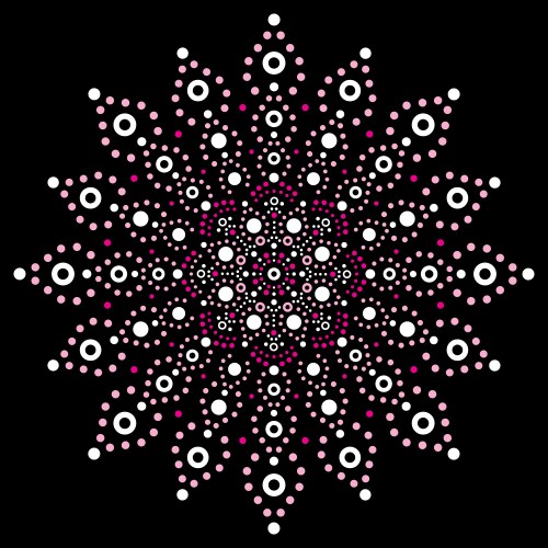 Mandala bohemian dot painting pattern Royalty Free Vector