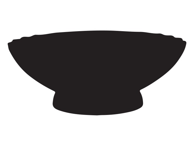 Bowl shape silhouette art Royalty Free Vector Image