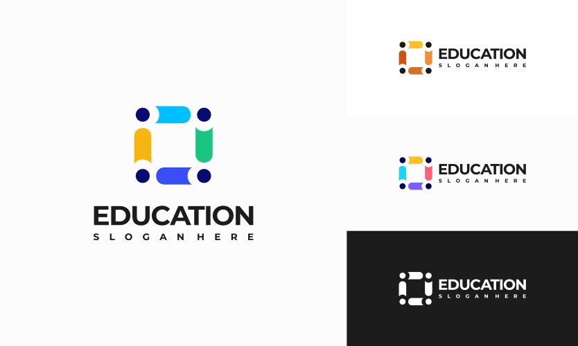 Logo kids creative concept template hand drawn Vector Image