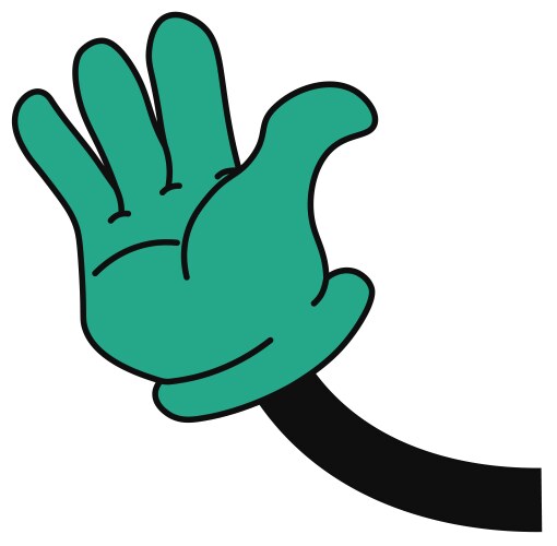 Five number hand gesture color icon Royalty Free Vector