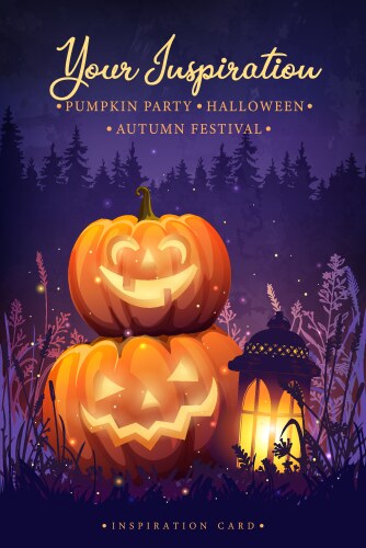 Halloween party flyer background in dark purple Vector Image
