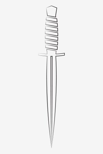 Vintage combat knife template Royalty Free Vector Image