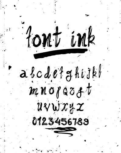 Handwritten font with punctuation marks Royalty Free Vector